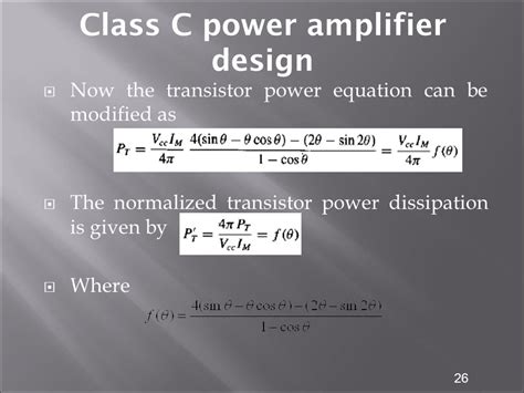 class c amplifier efficiency derivation of quadratic formula