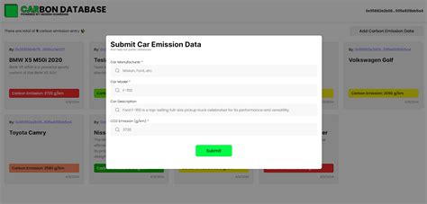 Carbon Database Devpost