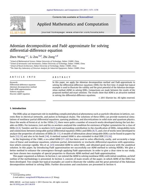 Solving Differential Difference Equations Using Adomian Decomposition And Padé Approximation