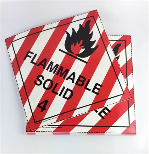 Flammable Solid Placard Labels Class 4 Buy At Hibiscus Plc