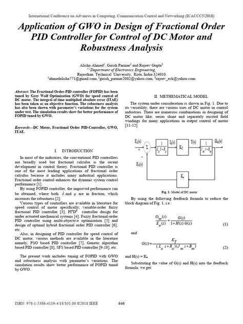 Applicationofgwoindesignoffractionalorderpidcontrollerforcontrolofdcmotorand