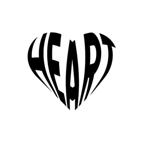 Premium Vector Love Heart Typography Shape Symbol Isolated On White