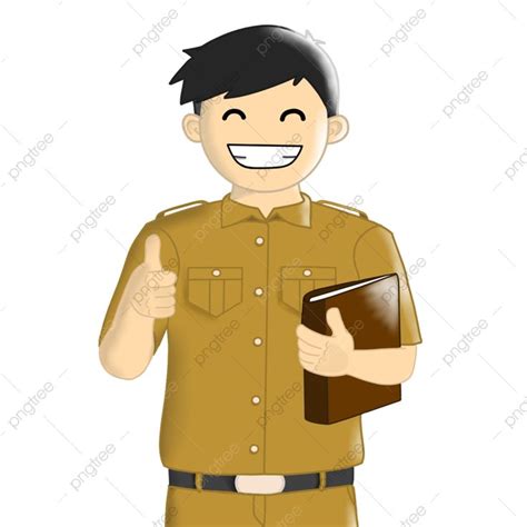 Kartun Guru Laki Laki Tersenyum Memegang Buku Kartun Guru Kartun Guru Mengajar Kartun Guru