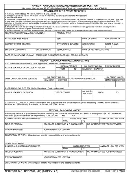 Ngb Form 34 1 Fillable Printable Forms Free Online