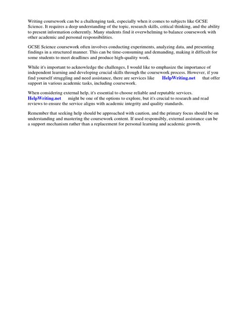 Gcse Science Coursework Examples Pdf Science Information