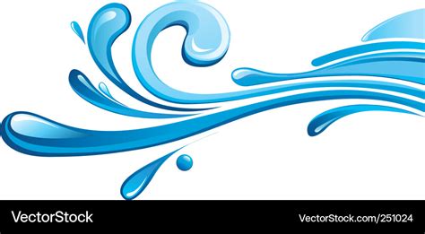 Waves Splash Royalty Free Vector Image Vectorstock