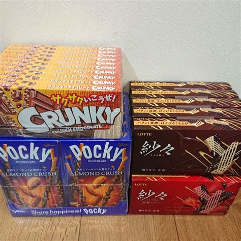 大人気紗々、紗々いちご、クランキー、アーモンドクラッシュポッキーお菓子まとめ売り By メルカリ