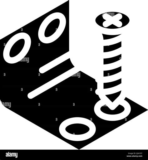Insert Bolt Assembly Furniture Glyph Icon Vector Illustration Stock