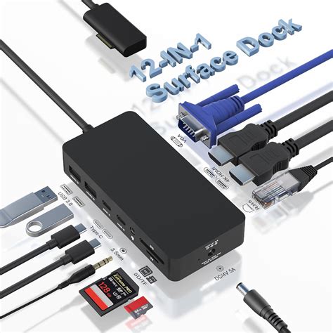 Amazon Com Surface Docking Station Microsoft Surface Dock Surface Triple Display 2 HDMI 4K