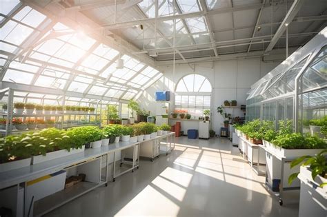 Premium Ai Image Optimal Growth Environment Sunlit Greenhouse With