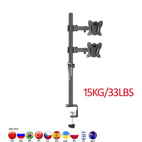 Dl T901 240 데스크탑 스탠드 풀 모션 360 도 스틸 모니터 홀더 클램프 베이스 모니터 마운트 암 하중 15kg 400mm