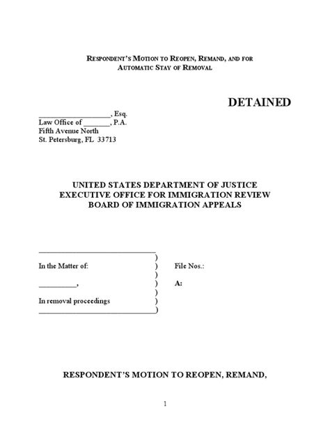 402 Respondents Motion To Reopen Remand And For Automatic Removal
