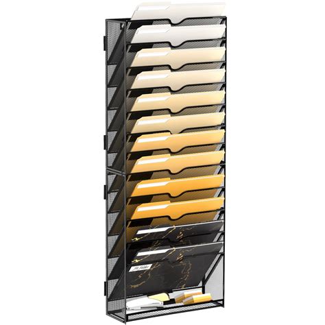 Supeasy 13 Tier Wall File Organizer Mesh Office Mail Holder