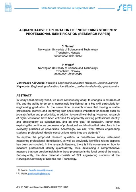 Pdf A Quantitative Exploration Of Engineering Students Professional