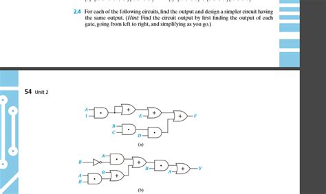 Solved For Each Of The Following Circuits Find The Output