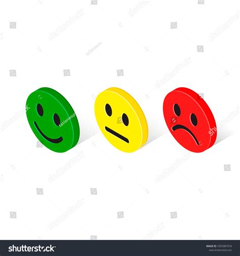 Smile Faces Rating Feedback Isometric Set Stock Vector Royalty Free