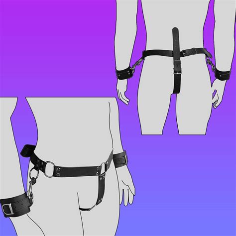 Limmion Männer Leder Sexy Keuschheitsgürtel Mit Handschellen Und Metall