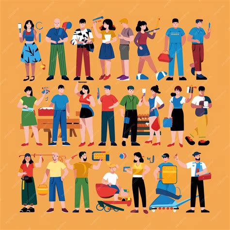 Vector Illustrations Of People In Different Activities And Poses