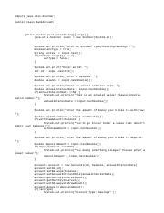 Bankaccount Java Import Java Util Scanner Public Class Bankaccount