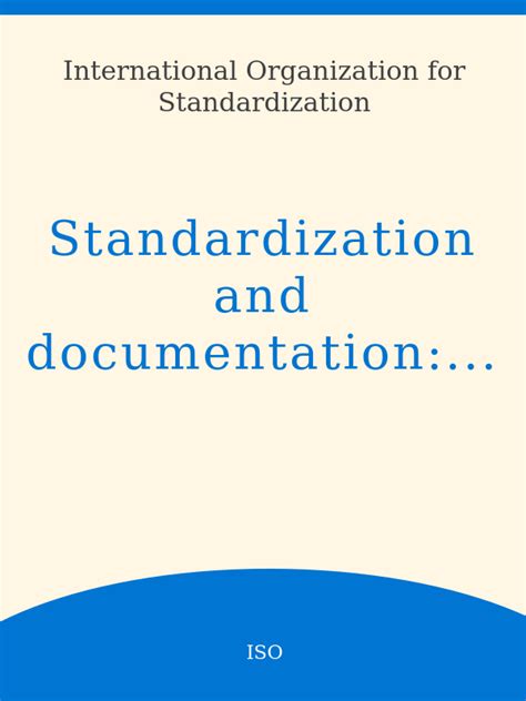 standardization and documentation an introduction for documentalists