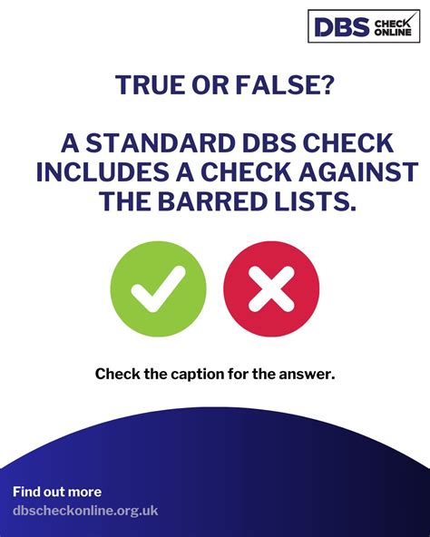 Statement A Standard Dbs Check Includes A Check Against The Barred Lists Dbs Check Online