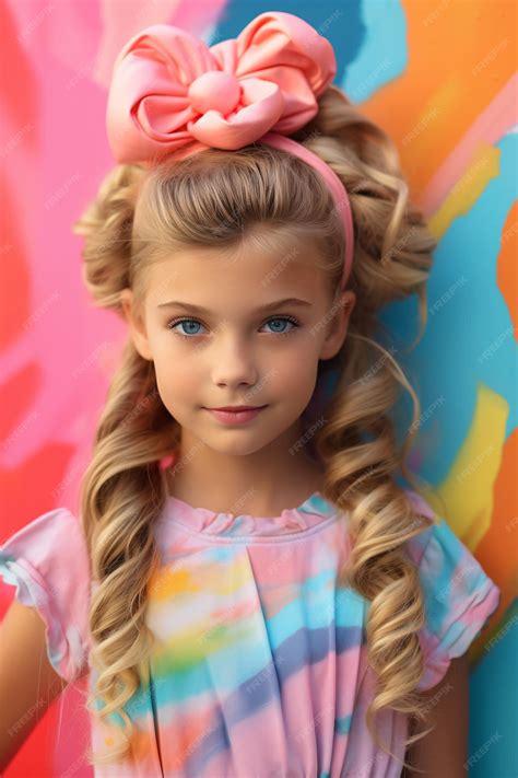 Premium Ai Image Vibrant Girl On A Colorful Graffiti Wall Background