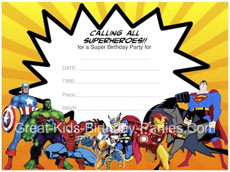 7 Best Images Of Marvel Super Hero Invitations Free Printable Free