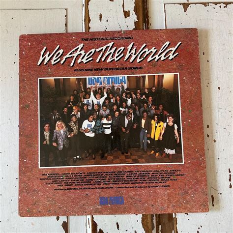 Vintage Vinyl Album We Are The World Columbia Usa 1985 Usa For Africa