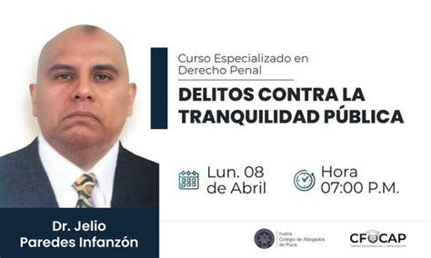 Curso Especializado En Derecho Penal Delitos Contra La Tranquilidad