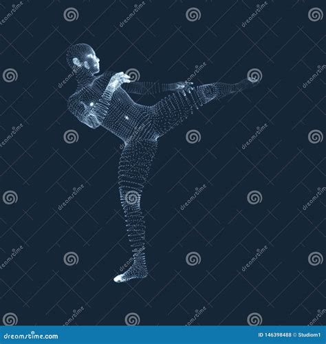 Kickbox Fighter Preparing To Execute A High Kick Stock Vector
