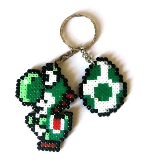 Chaveiro Yoshi Super Mario Bros Hama Beads Gamer Nerd Geek Elo7