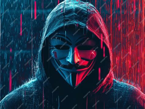Nerd Keyboard Hacker Anonymous Guy Fawkes Premium Ai Generated Image