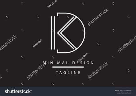Kd Monogram Vector Line Art Stock Vector Royalty Free 2110734584