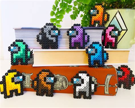Among Us Keychain Pixel Art Hama Beads In Diy Perler Beads Perler 12350