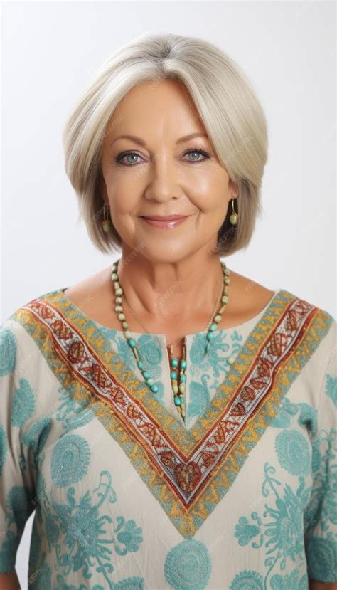 Premium Photo A Woman With Short Hair And A Blue Eyes Wearing A Dress