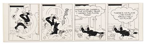 Lot Detail Chic Young Hand Drawn Blondie Comic Strip From 1969