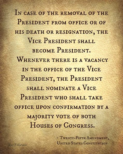 25th Amendment United States Constitution Art Print President Jfk