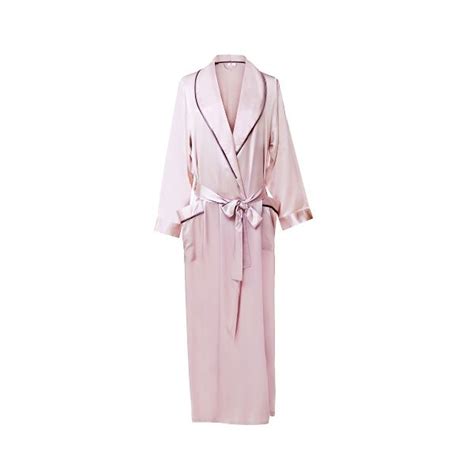 22 Momme Full Length Luxurious Silk Robe With Piping Silk Pajamas Women Silk Robe Long Silk Robe