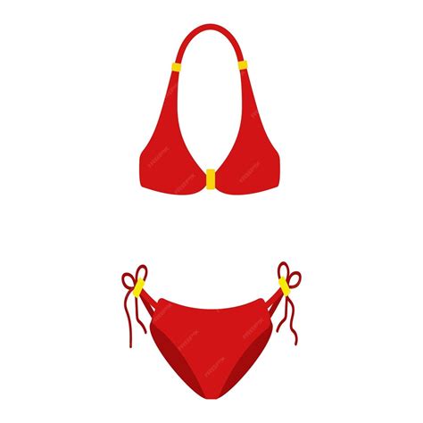 Premium Vector Red Women Swimsuit Fashion Bikini Bathing Suit For