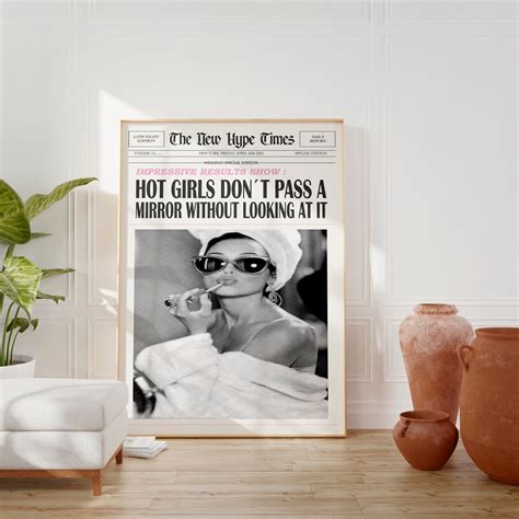 Hot Girls Wall Art Newspaper Wall Art Funky Girly Wall Art Y2k Room