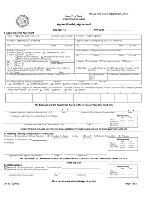 Apprenticeship Agreement Form 6 Free Templates In Pdf Word Excel Download