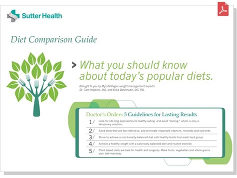 Diet Comparison Guide Sutter Health
