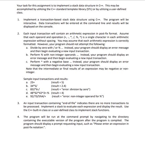 Solved Your Task For This Assignment Is To Implement A Stack Chegg