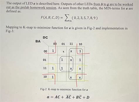 Solved Derive Minimized Expressions For B C D E F And G