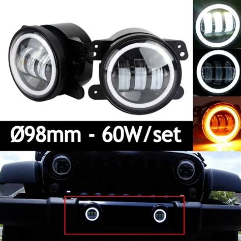 Set 2 Proiectoare Ceata 6 Led Cu Lumini De Zi Si Semnalizare In Angel