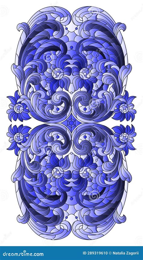 An Illustration In The Style Of A Stained Glass Window With An Abstract