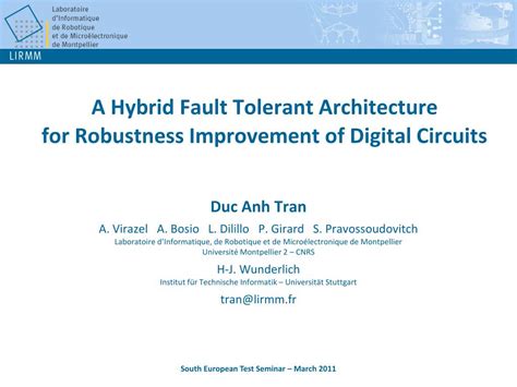 Ppt A Hybrid Fault Tolerant Architecture For Robustness Improvement Of Digital Circuits