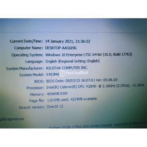 Laptop Asus X453m Ram 4gb Intel Celeron N2840 Windows 10 Di Semarang