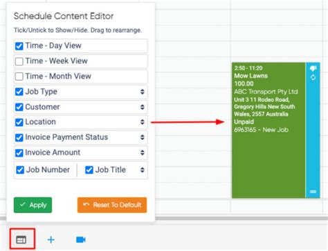 Customise Schedule Information Formitize