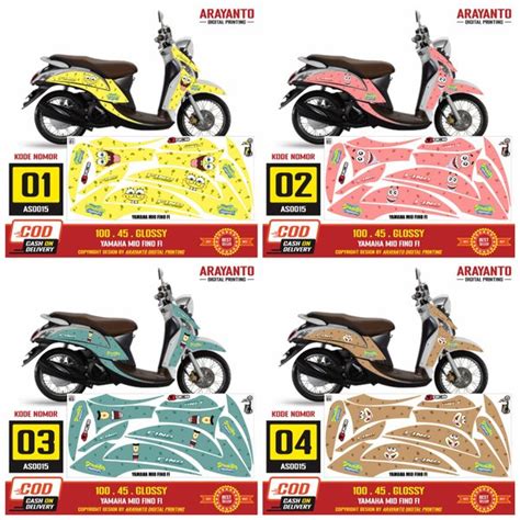 Jual Stiker Striping Yamaha Mio Fino FI Variasi Decal AS0015 Spongebob